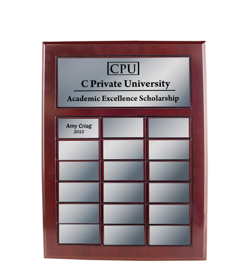 Perpetual Plaque with Silver Aluminium – 18 Places – NZ Trophies