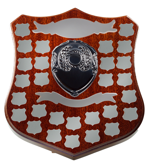 Dark Walnut Shield F18 +28 Side Shields – Silver – NZ Trophies
