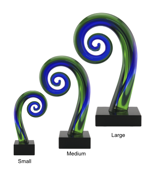 Koru – Punga + Black Crystal Base – NZ Trophies